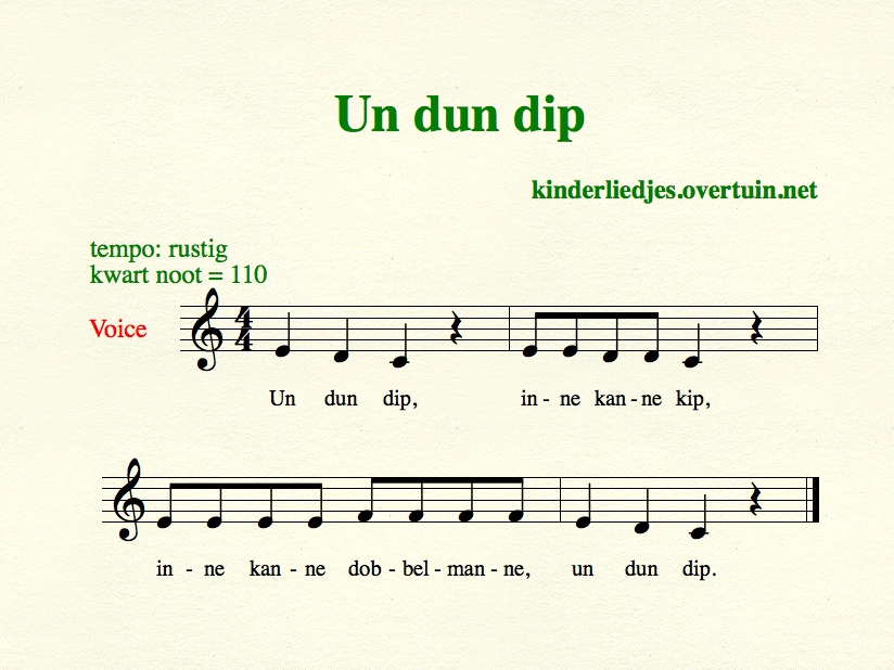 Dutch children's songs U-Z, lullabies and nursery rhymes, with music ...