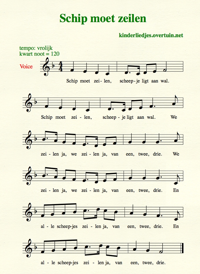 Oude kinderliedjes met tekst en muziek O-S - oud-hollandse liedjes uit ...